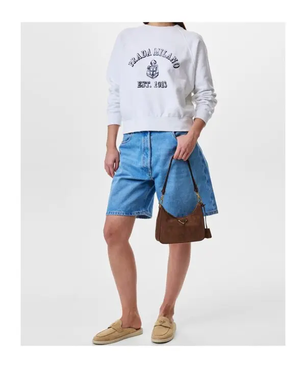 Prada Logo Mules - Nude