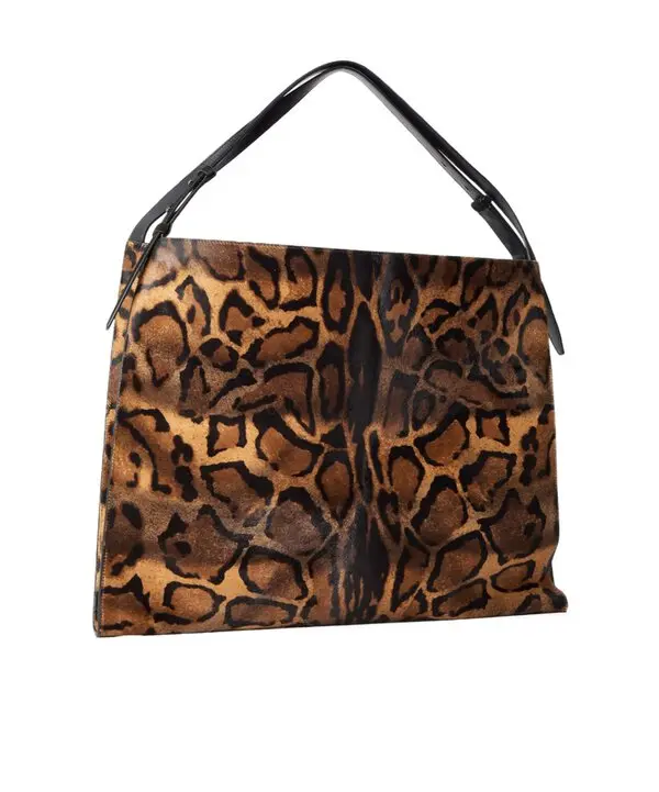 CHRISTIAN LOUBOUTIN Leopard Print Leather Shoulder Bag