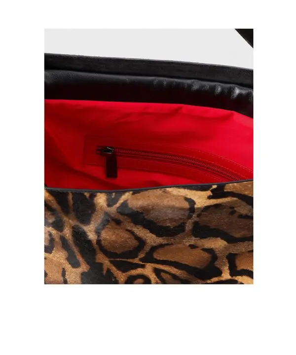 CHRISTIAN LOUBOUTIN Leopard Print Leather Shoulder Bag