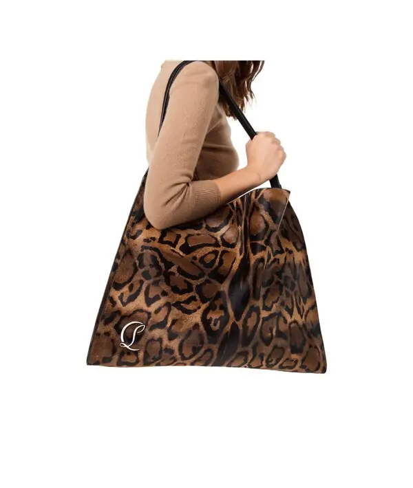 CHRISTIAN LOUBOUTIN Leopard Print Leather Shoulder Bag