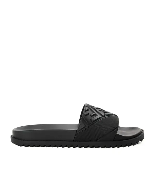 Fendi Logo Embossed Flat Slides