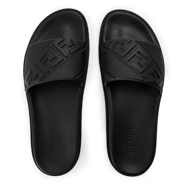 Fendi Logo Embossed Flat Slides