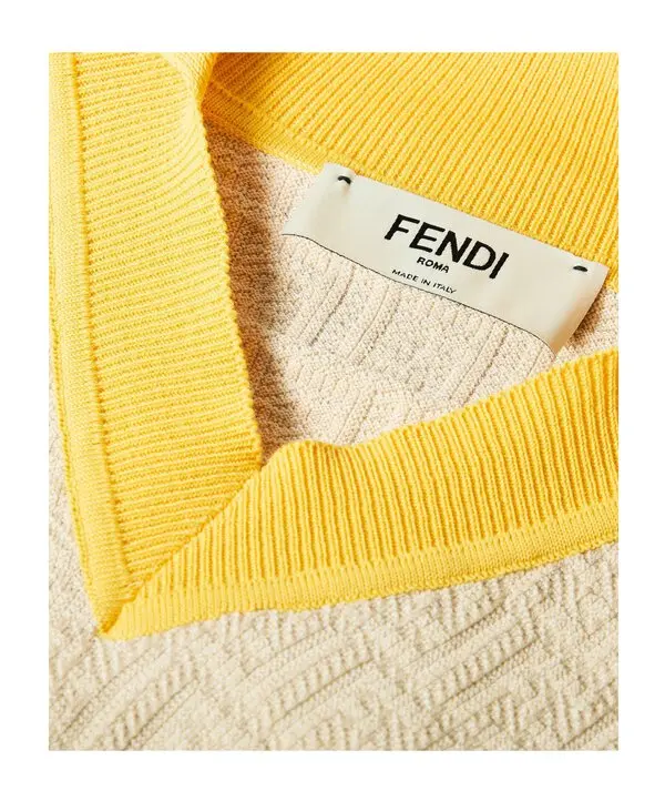 Fendi V-neck Long Sleeve Jumper - Nude