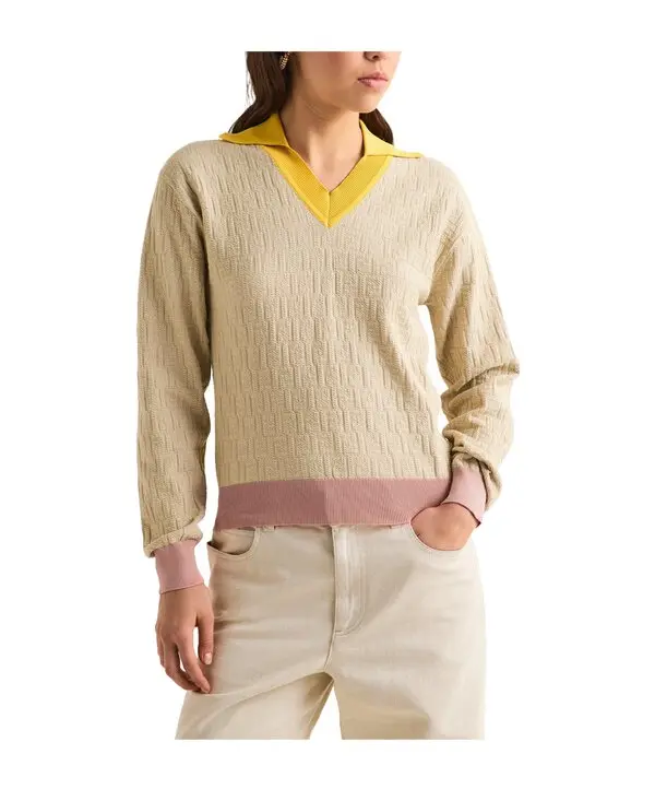 Fendi V-neck Long Sleeve Jumper - Nude