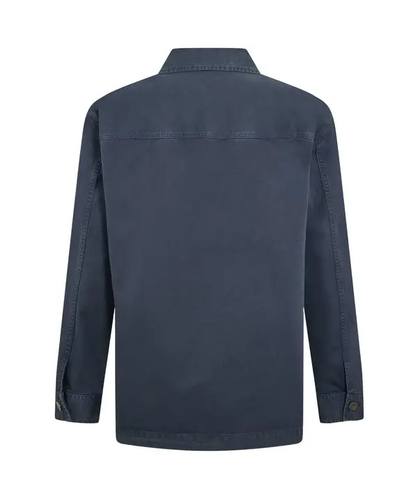 Saint Laurent Workwear Shirt Jacket With Embroidered Logo
