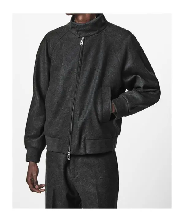 Fendi Zip-up Jacket With Snap Collar