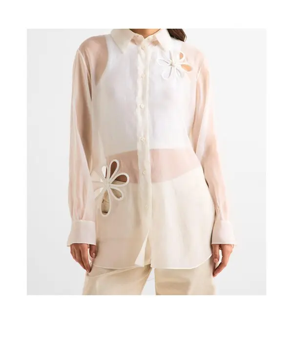 Fendi Long Sleeve Embroidered Shirt