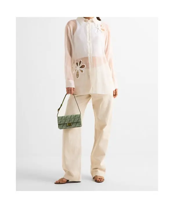 Fendi Long Sleeve Embroidered Shirt