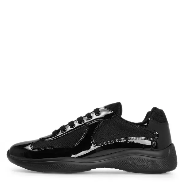 Prada Americas Cup Leather Trainers - Black