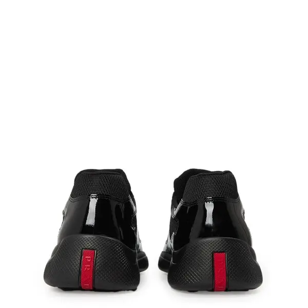 Prada Americas Cup Leather Trainers - Black