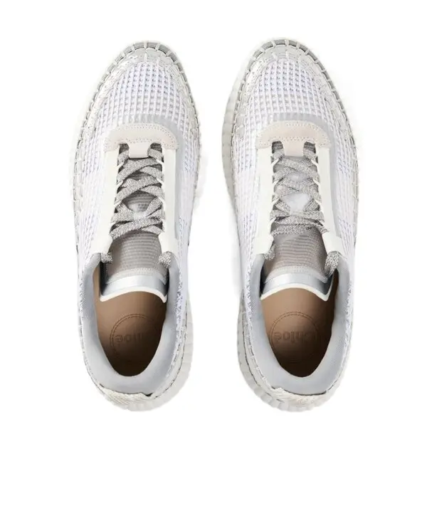 Chloé Suede Low Top Sneakers - White