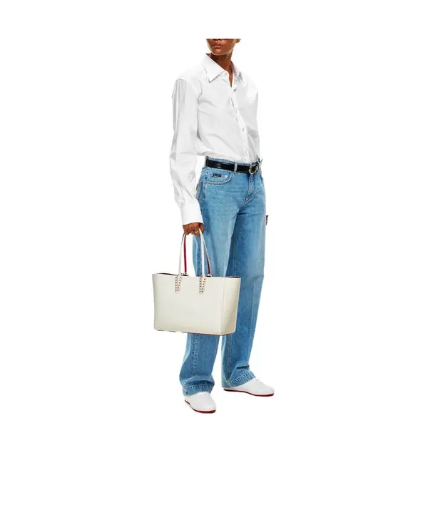 CHRISTIAN LOUBOUTIN Pebbled Leather Tote Bag