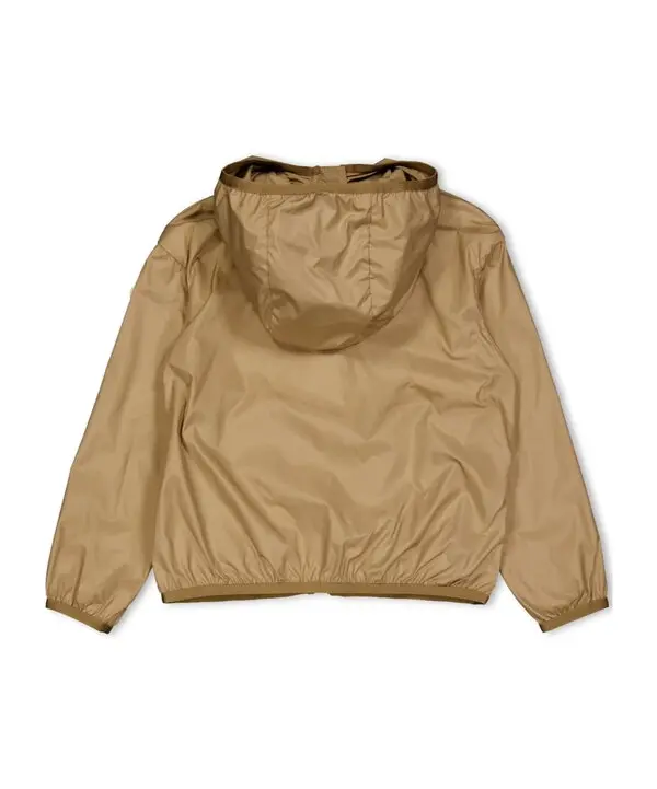Moncler Logo Patch Hooded Raincoat - Nude