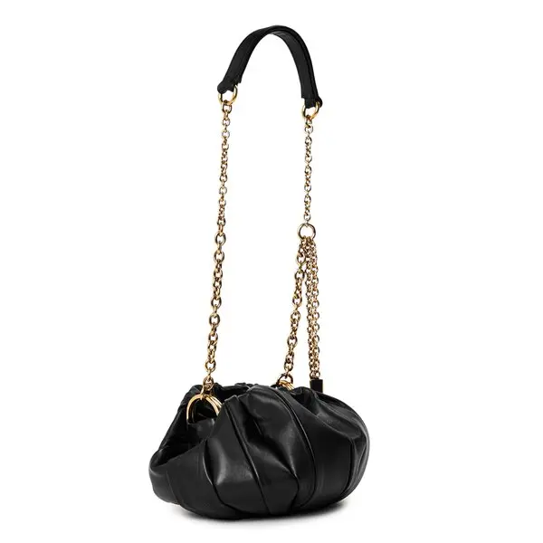 Chloé Pleated Leather Single-shoulder Bag - Black