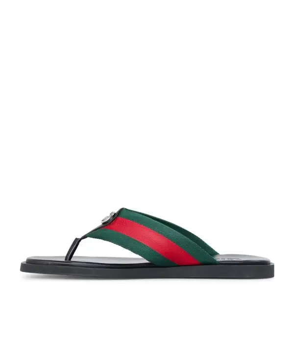 Gucci Logo Flip Flops - Black