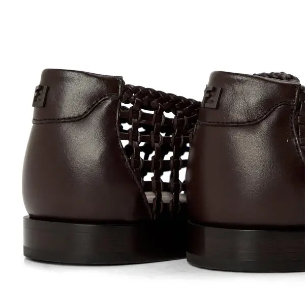 Fendi Woven Leather Loafers