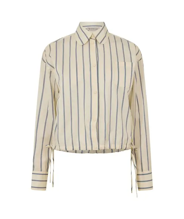 Moncler Striped Long Sleeve Shirt With Drawstring Hem
