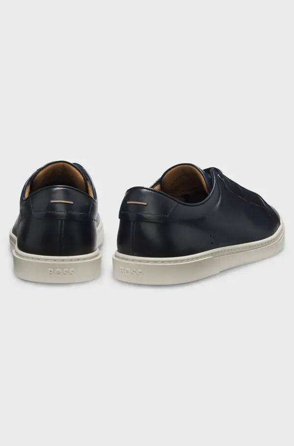Hugo Boss Gary Trainers In Brushed Leather