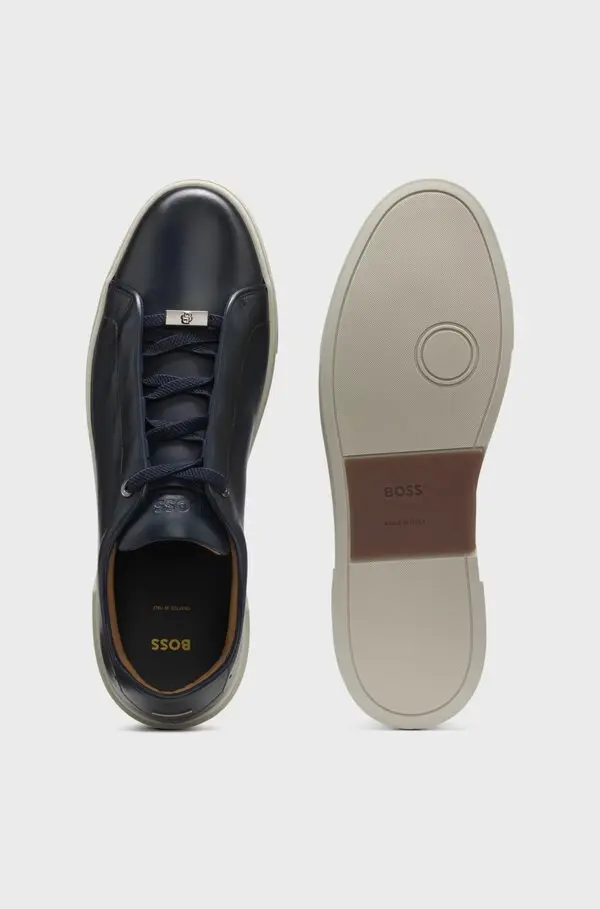 Hugo Boss Gary Trainers In Brushed Leather