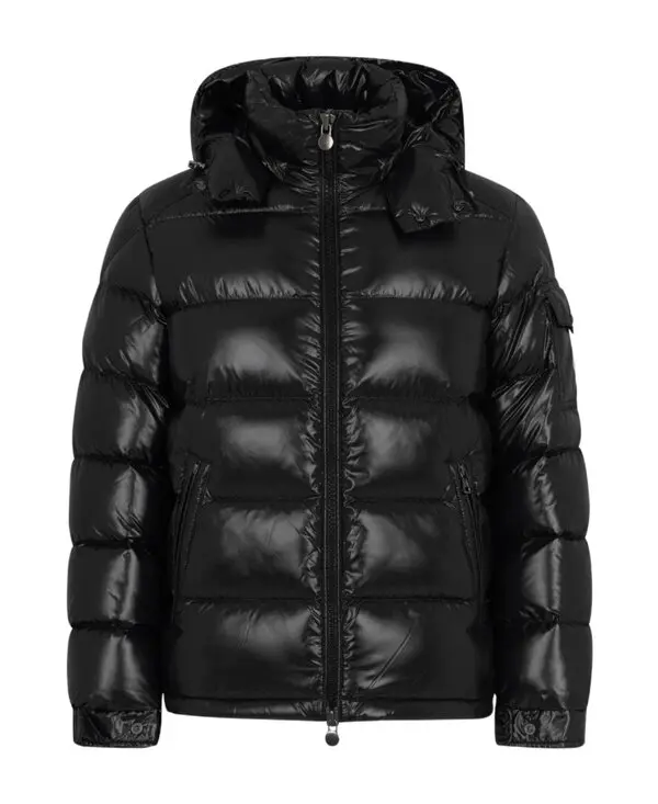 Moncler Logo Down Jacket With Removable Hood