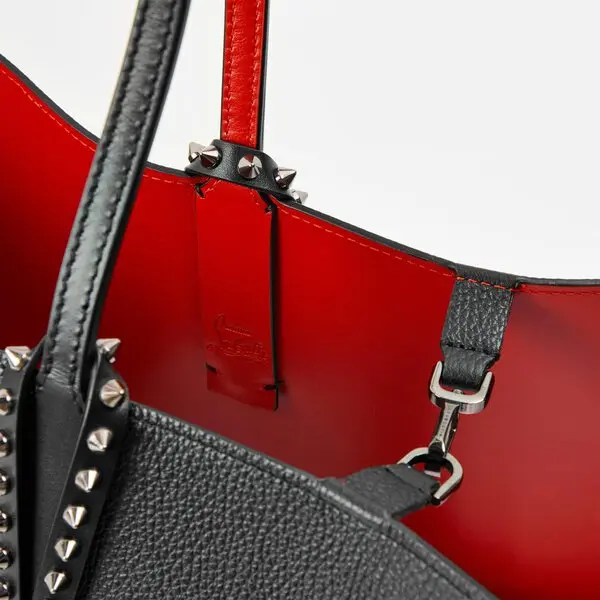 CHRISTIAN LOUBOUTIN Cabata Leather Tote Bag With Stud Embellishments - Black