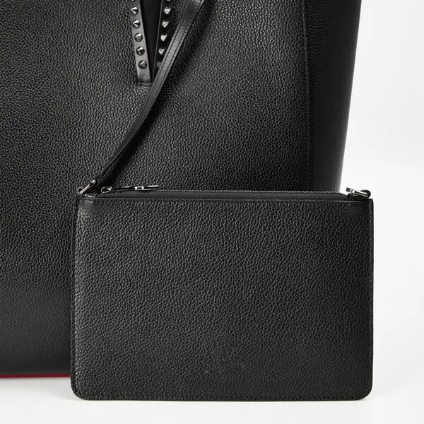 CHRISTIAN LOUBOUTIN Cabata Leather Tote Bag With Stud Embellishments - Black