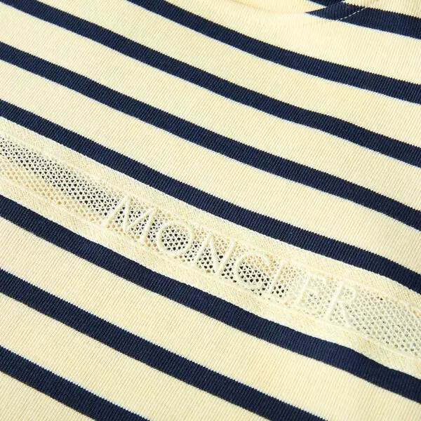 Moncler Striped T-shirt - Nude