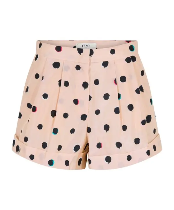 Fendi Polka Dot Print Chino Shorts - Nude