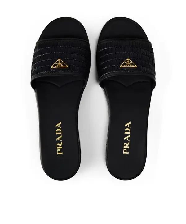 Prada Logo Open-toe Slippers