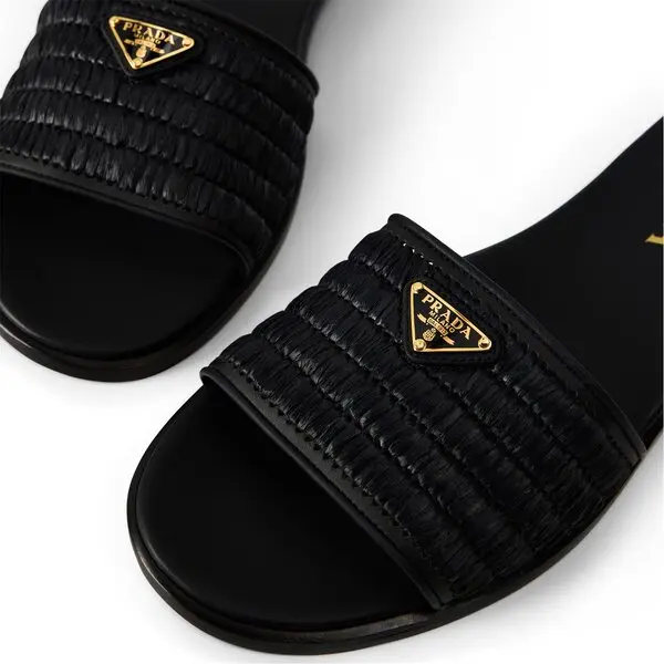 Prada Logo Open-toe Slippers