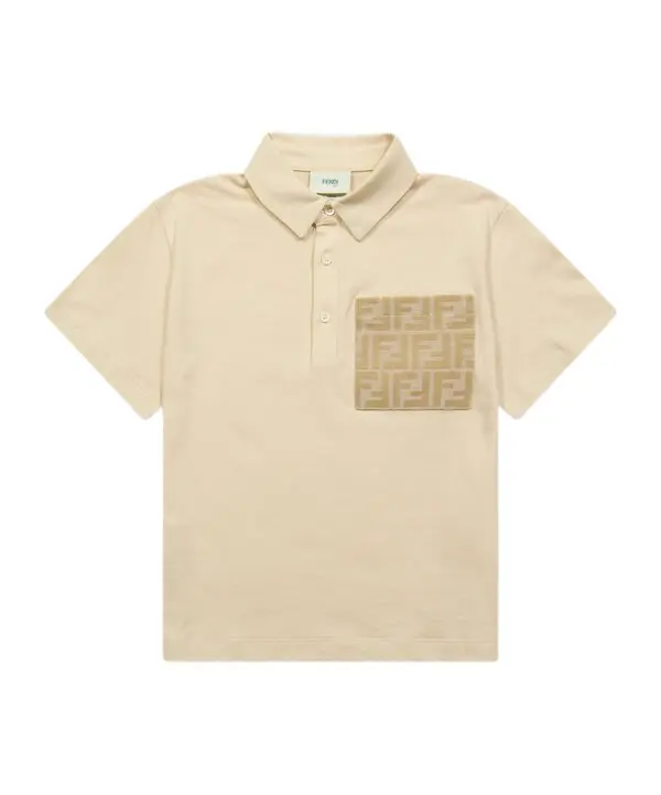 Fendi Logo Detail Short Sleeve Polo Shirt