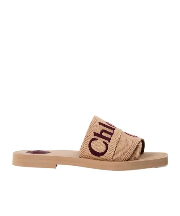 Chloé Logo Slippers - Nude