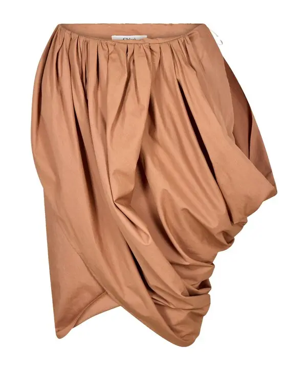 Chloé Draped Midi Skirt - Brown
