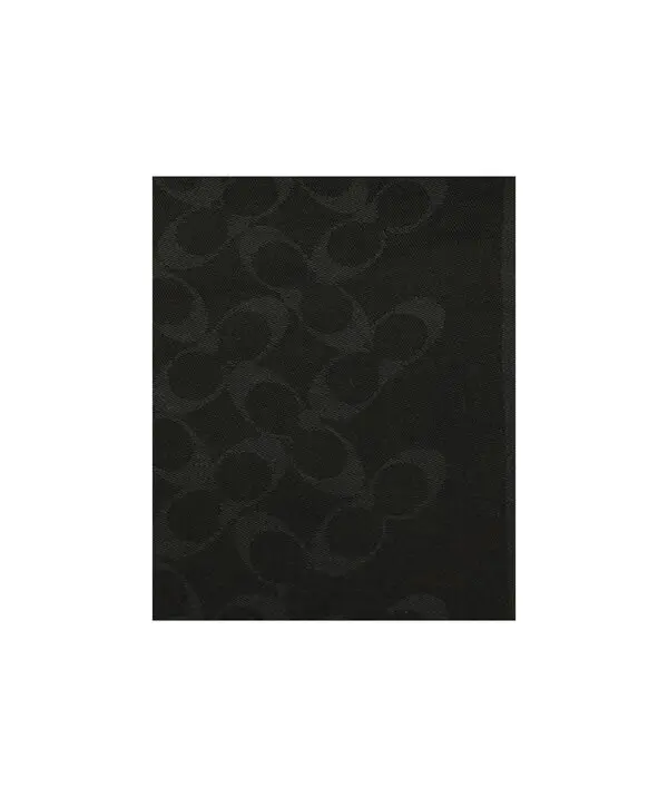 COACH Dark Pattern Monogram Fringed Long Scarf