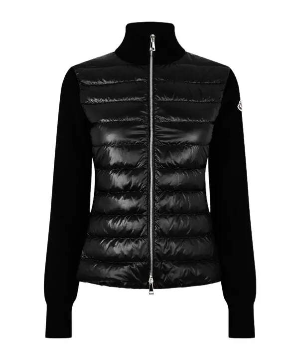 Moncler Zipper Down Jacket With Funnel Neck