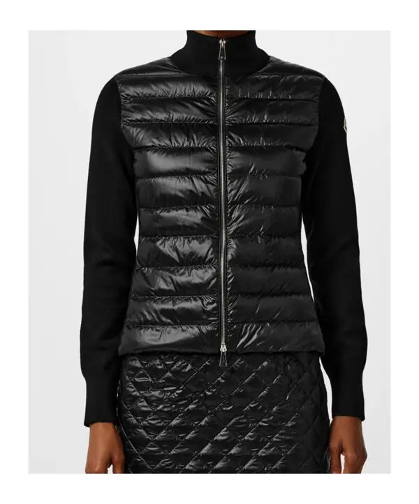 Moncler Zipper Down Jacket With Funnel Neck