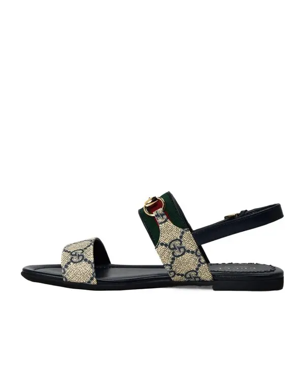 Gucci Canvas Sandals With Horsebit Detail