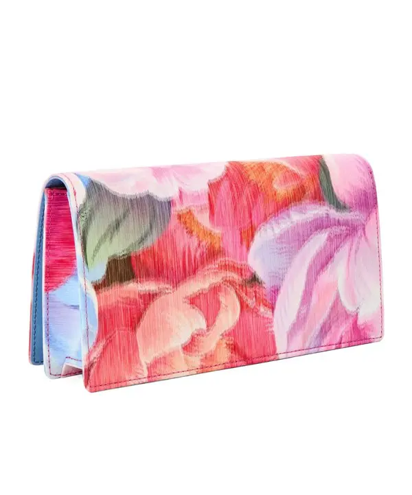 CHRISTIAN LOUBOUTIN Floral-print Chain Wallet - Pink