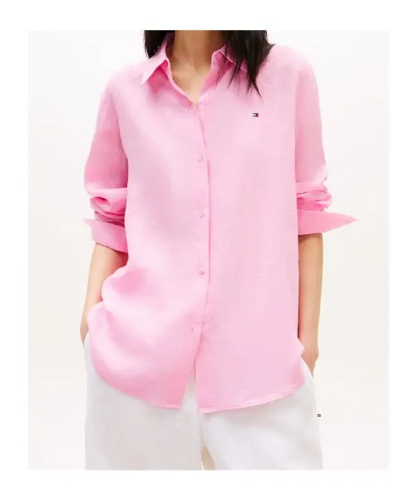 Tommy Hilfiger Long Sleeve Shirt With Button Front And Logo