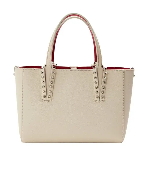 CHRISTIAN LOUBOUTIN Grained Leather Tote Bag - Nude