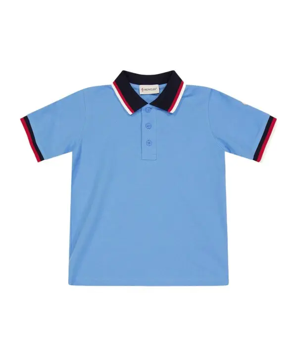 Moncler Logo Short Sleeve Polo Shirt - Blue