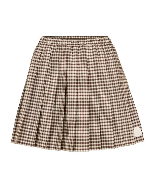 Moncler Gingham Pleated Mini Skirt - Nude