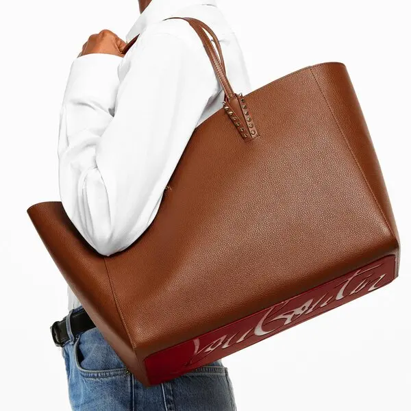 CHRISTIAN LOUBOUTIN Premium Cowhide Tote Bag - Brown