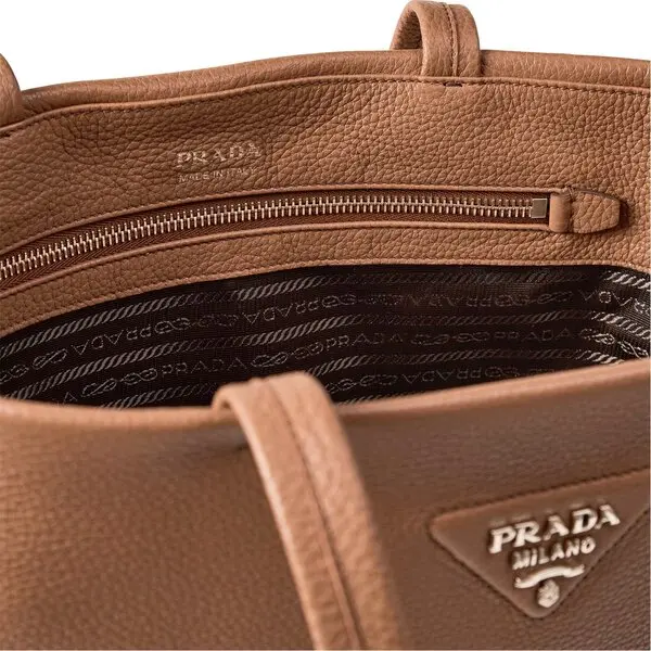 Prada Daino Soft Tote - Caramel