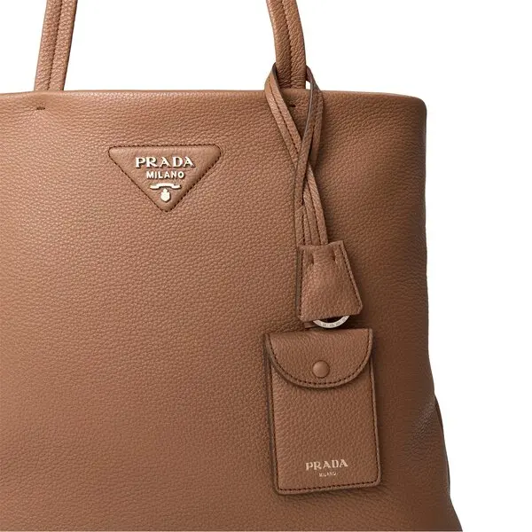 Prada Daino Soft Tote - Caramel