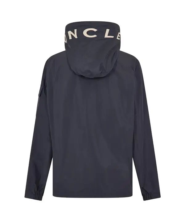 Moncler Hooded Zip-up Windbreaker With Logo Patch