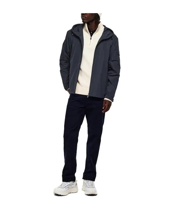 Moncler Hooded Zip-up Windbreaker With Logo Patch