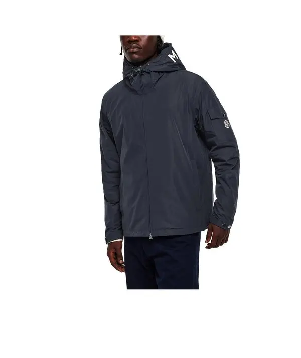 Moncler Hooded Zip-up Windbreaker With Logo Patch