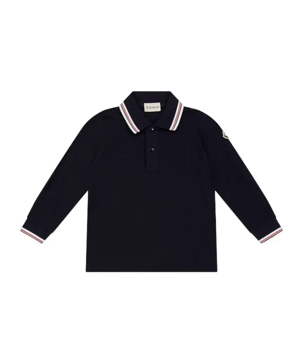 Moncler Logo Long Sleeve Polo Shirt