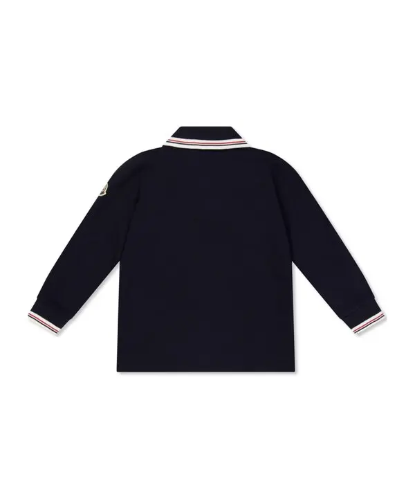 Moncler Logo Long Sleeve Polo Shirt